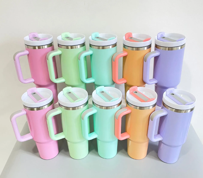 40oz Macaroon Sublimation Gen2 Tumbler with Handle – Blanks Blanks Baby
