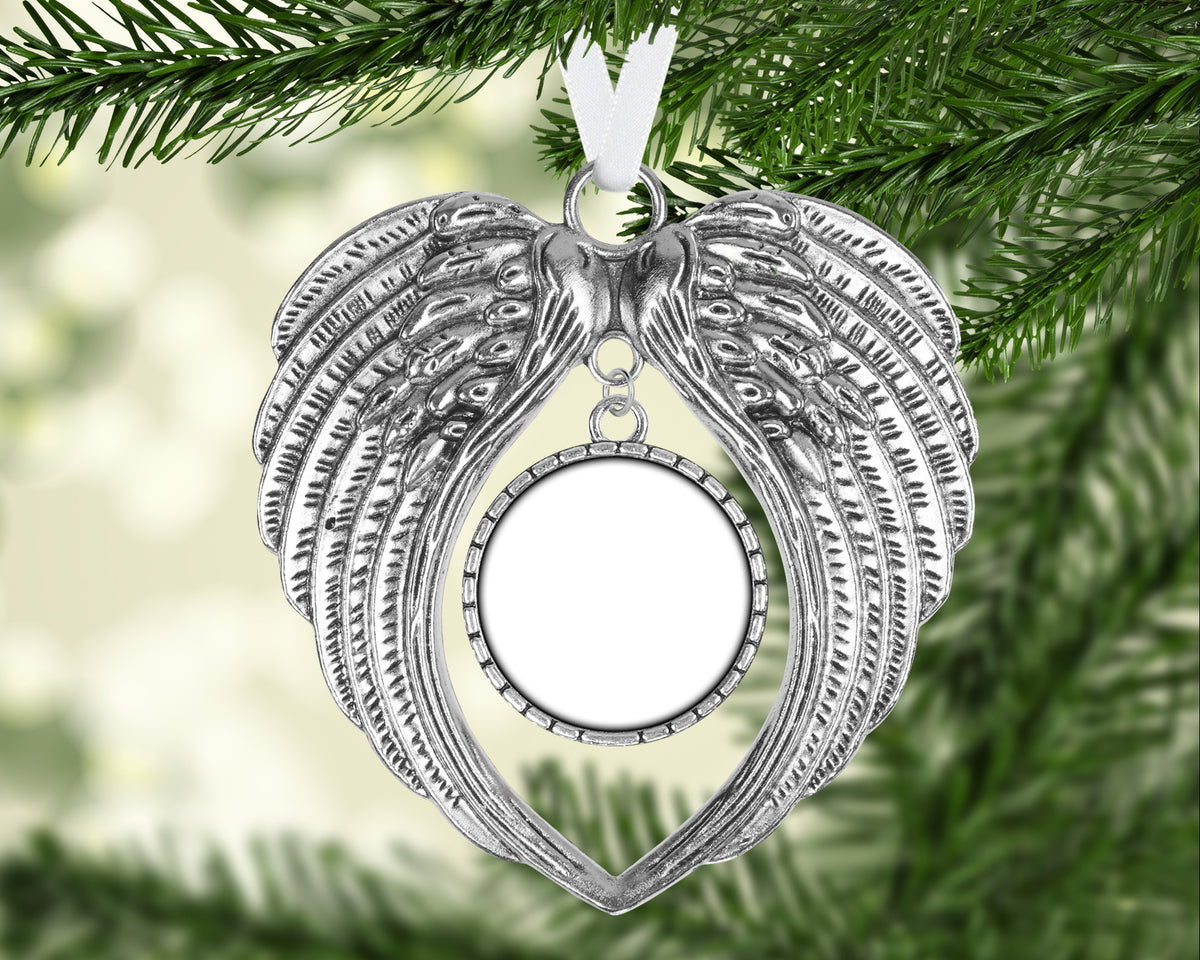 Wings Memorial Sublimation Ornament – Blanks Blanks Baby